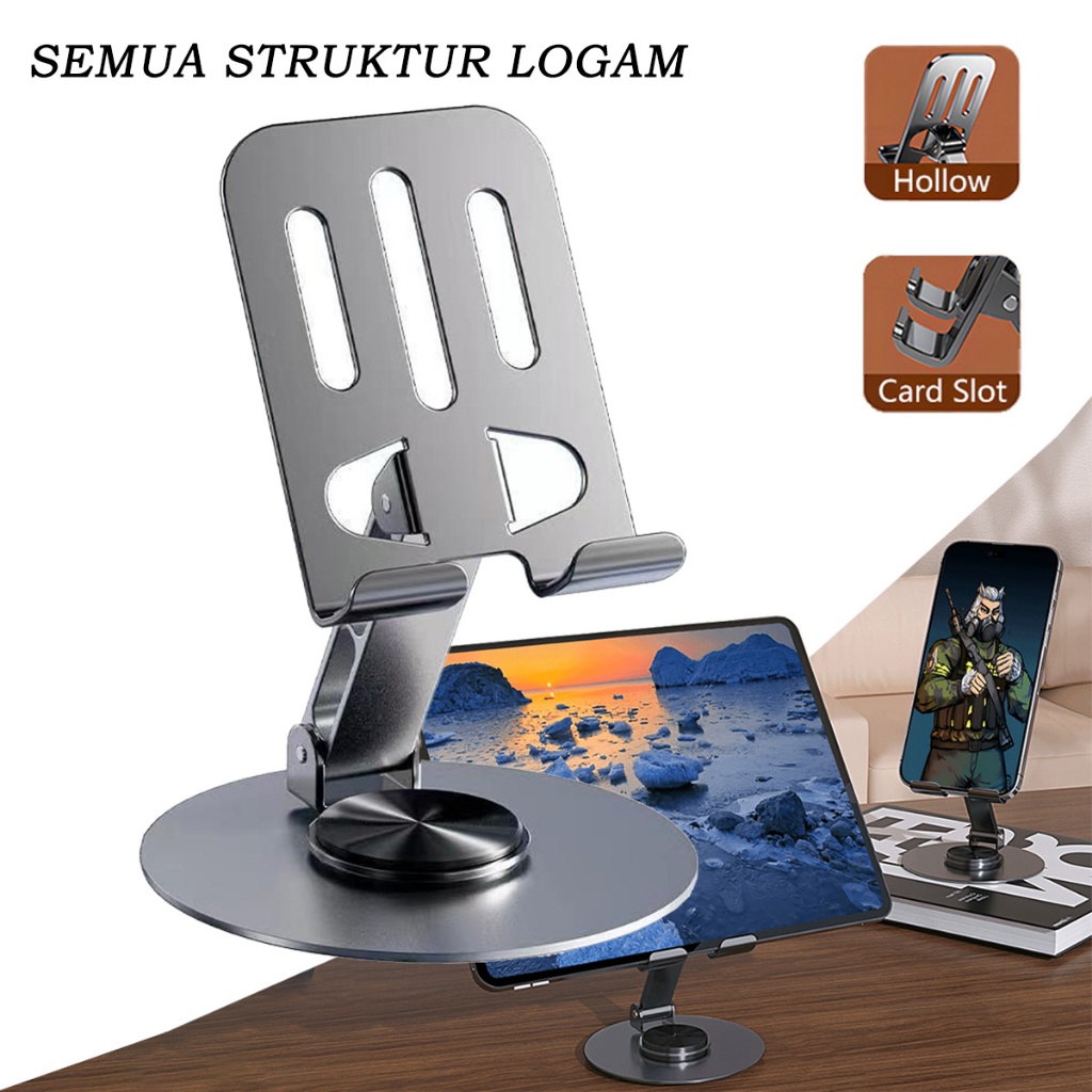 Jual Stand Holder HP Metal Phone Stand Holder 360° Rotatable Stand ...