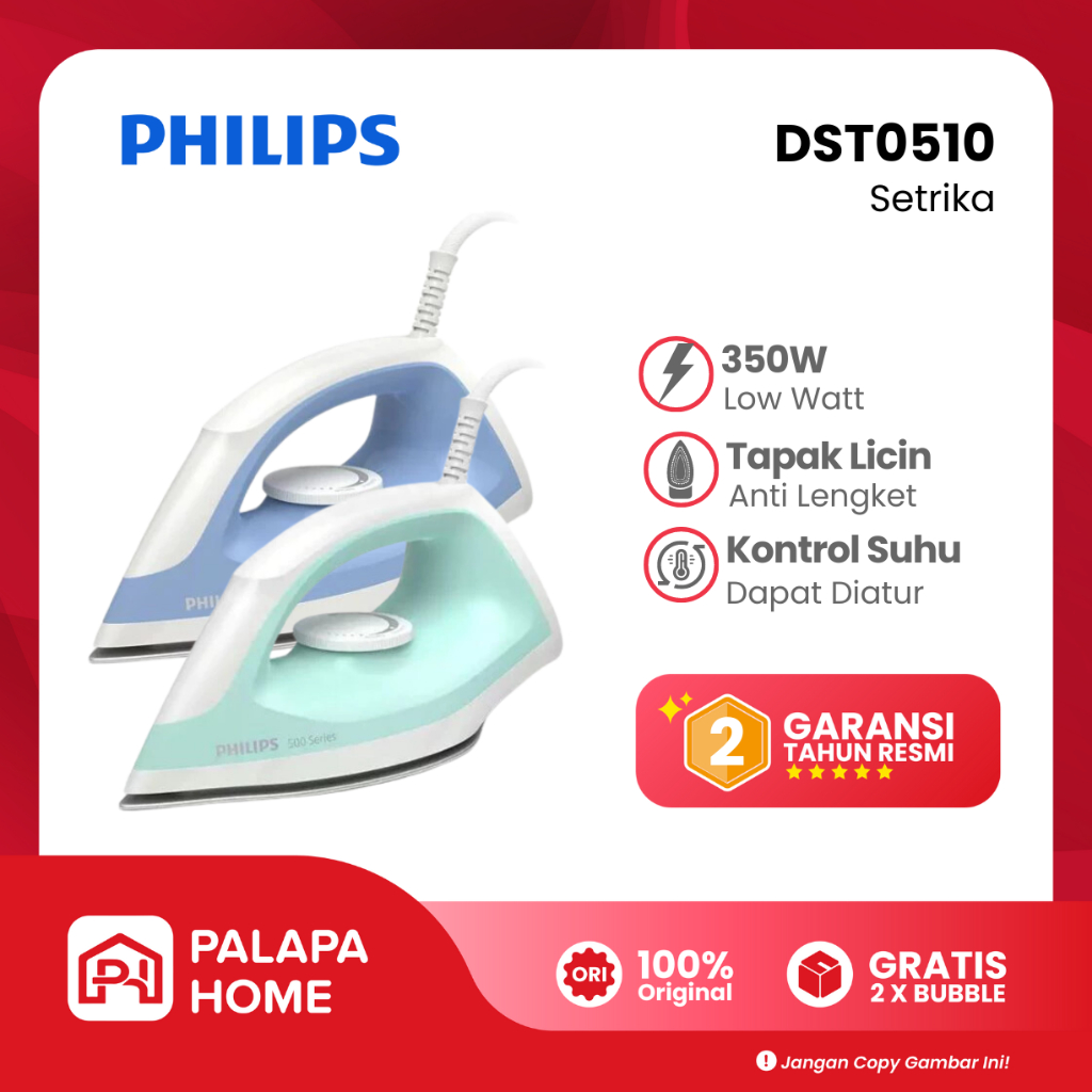 Jual Philips Setrika Dry Iron DST0510 | Shopee Indonesia