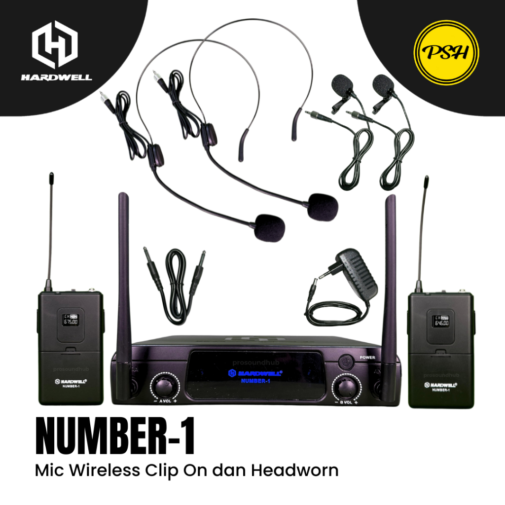 Jual Hardwell Number-1 Clip On Headworn Mic Wireless Microphone UHF ...