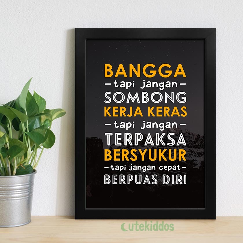 Jual Hiasan Dinding Quotes Motivasi Bangga Kerja Keras Bersyukur Wall ...