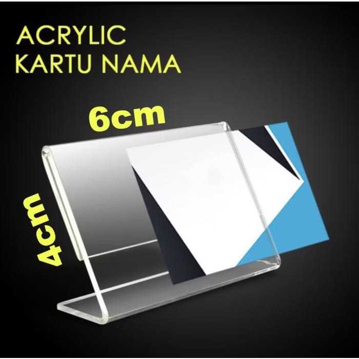 Jual Acrylic Stand Kartu Nama Meja - Akrilik Label Stand Display 6cm x ...