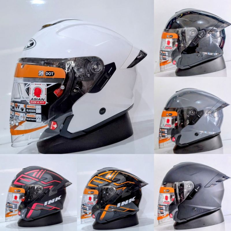 Jual Helm Half face Ink TERRA 2 solid original | Shopee Indonesia