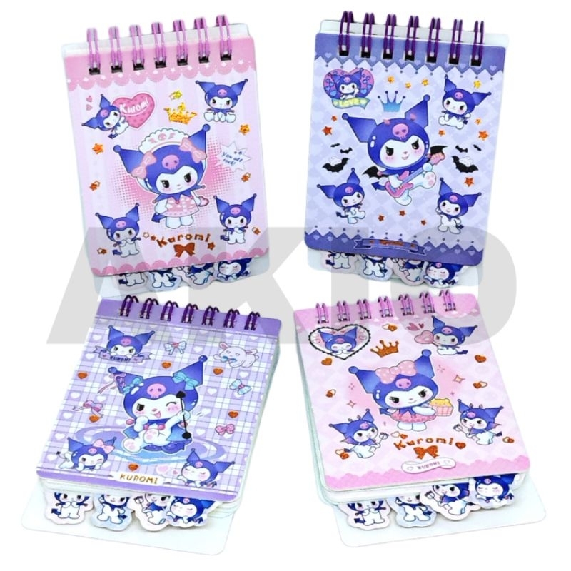 Jual Notebook Mini Aesthetic A7 Hardcover Spiral Karakter KUROMI 80 Lb ...