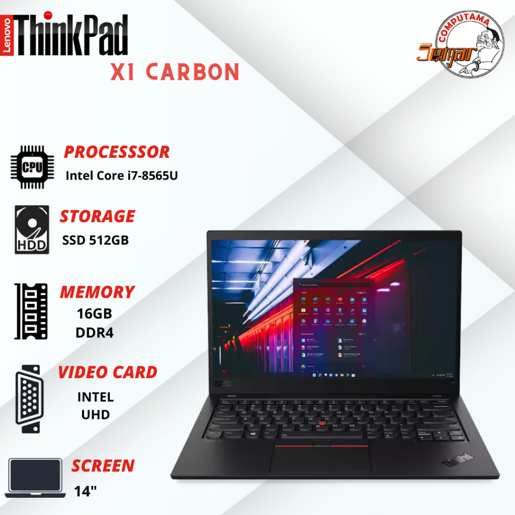 Jual Lenovo X1 Carbon 6th/7th Core i7 gen8 RAM 16GB SSD 512GB | Shopee Indonesia