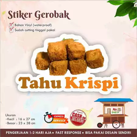 Jual STIKER KACA GEROBAK VINYL TAHU KRISPI / LABEL MAKANAN | Shopee ...