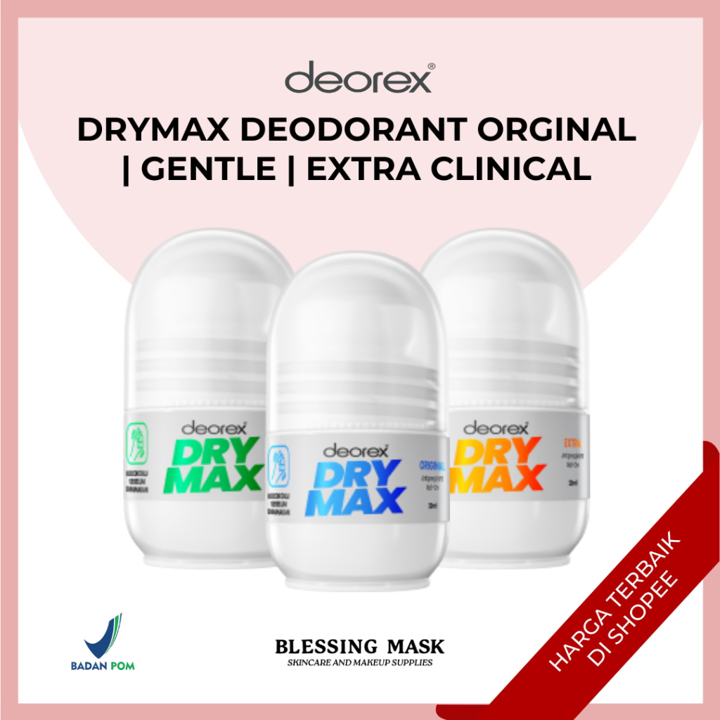 Jual Deorex DryMax - Orginal | Gentle | Extra Clinical - AntiPerspirant Deodorant Roll on - 30mL ...