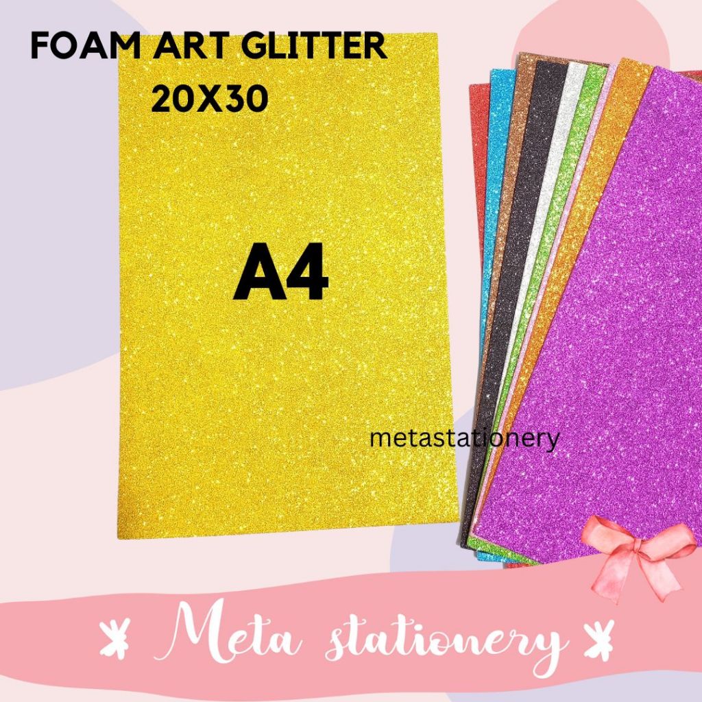 Jual Foam Art Glitter / Kertas Busa Manik 20X30 1pak | Shopee Indonesia