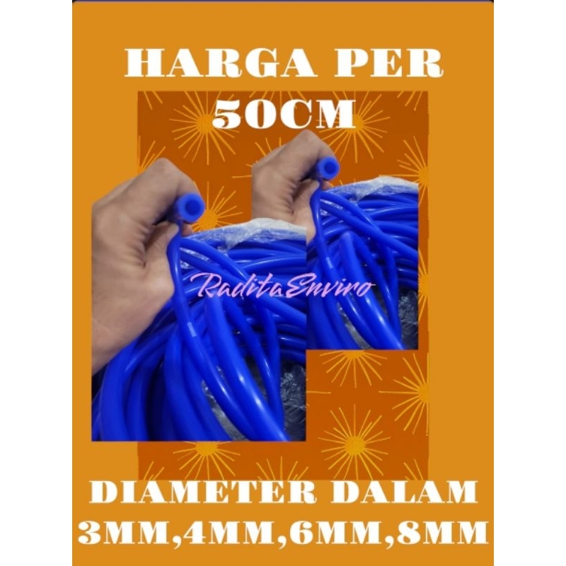 Jual selang samco vacum, hawa silicone hose diameter dalam 3mm 4mm 6mm 8mm harga per 50cm ...