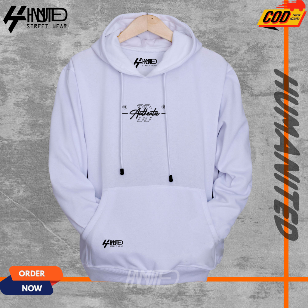 Jual Hoodie Jumper The Original HUMN Sablon Authentic Warna Putih ...