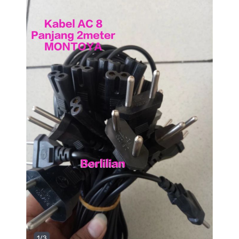 Jual Kabel AC 8 Panjang 2meter MONTOYA Jual Per/10pcs Kabel Listrik ...