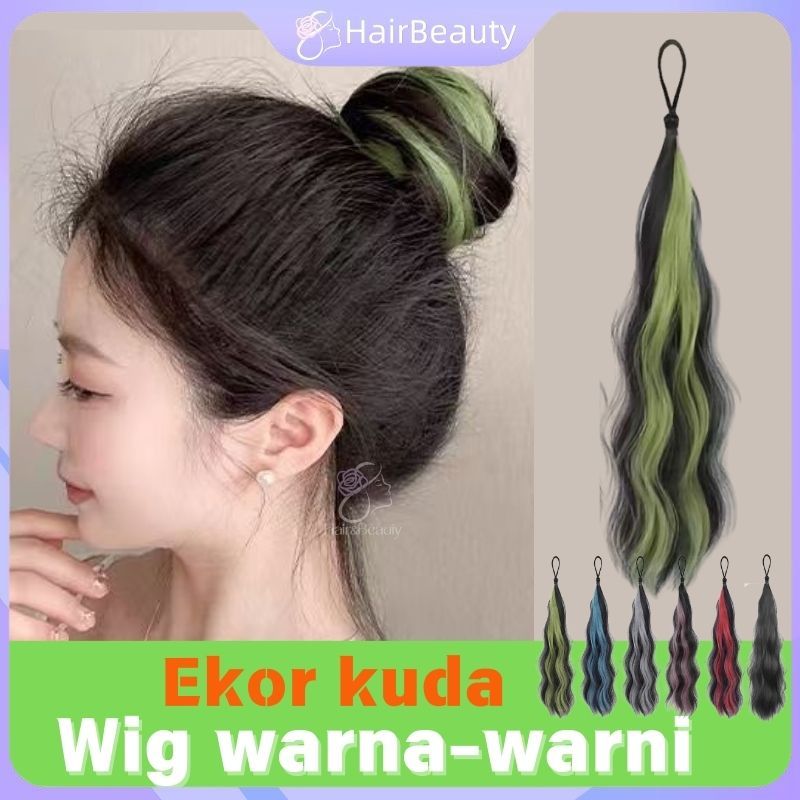 Jual HIB-0183 Ekor kuda Wig warna-warni Rambut Palsu Penambah Volume ...
