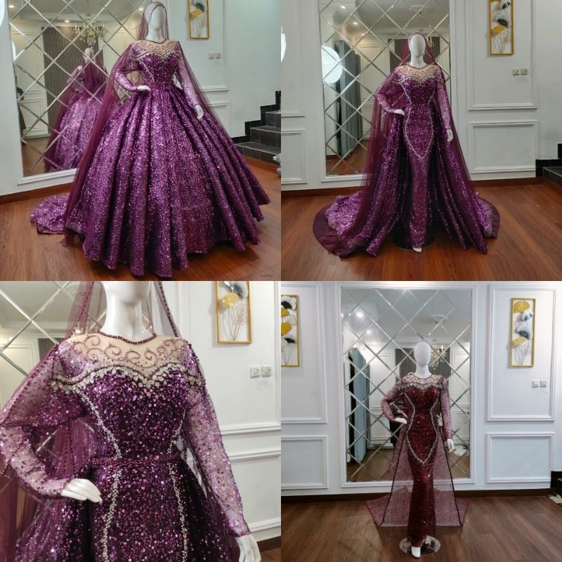 Jual gaun pengantin 3 in 1 mewah/gaun 2 model gaun slim gaun mekar ...