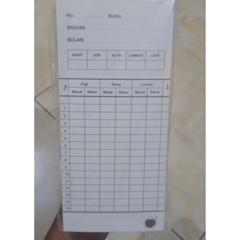 Jual kartu absen amano / kartu absensi pak 100 lembar | Shopee Indonesia