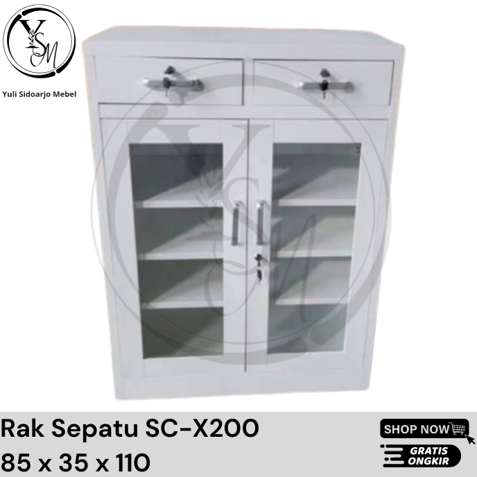 Jual Rak Sepatu Besi Pendek 2 Pintu SC-X200 | Shopee Indonesia