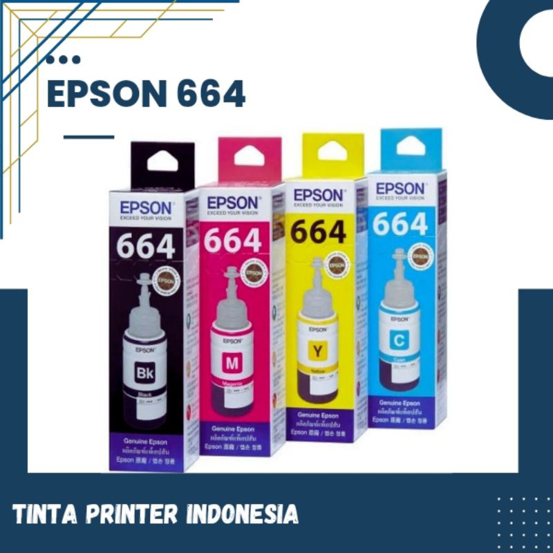 Jual Tinta Epson 664 Original Kemasan Lama For Printer L110 L220 L350 L405 L555 - Varian Warna ...