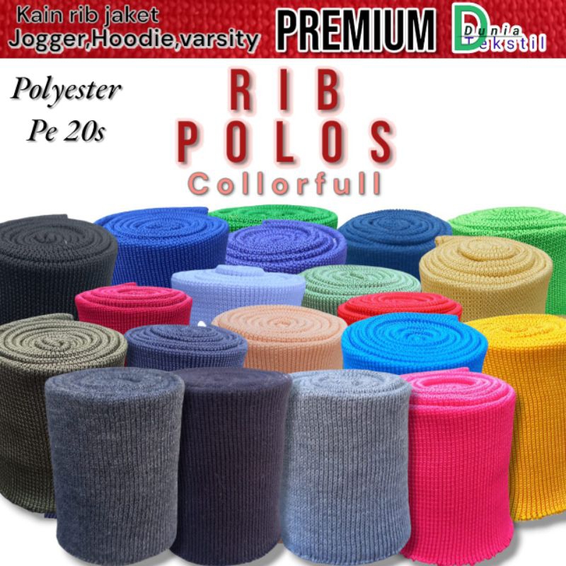 Jual Kain Rib/Bur 1x1 kiloan colorfull Polos rib tebal polyester pe 20s ...
