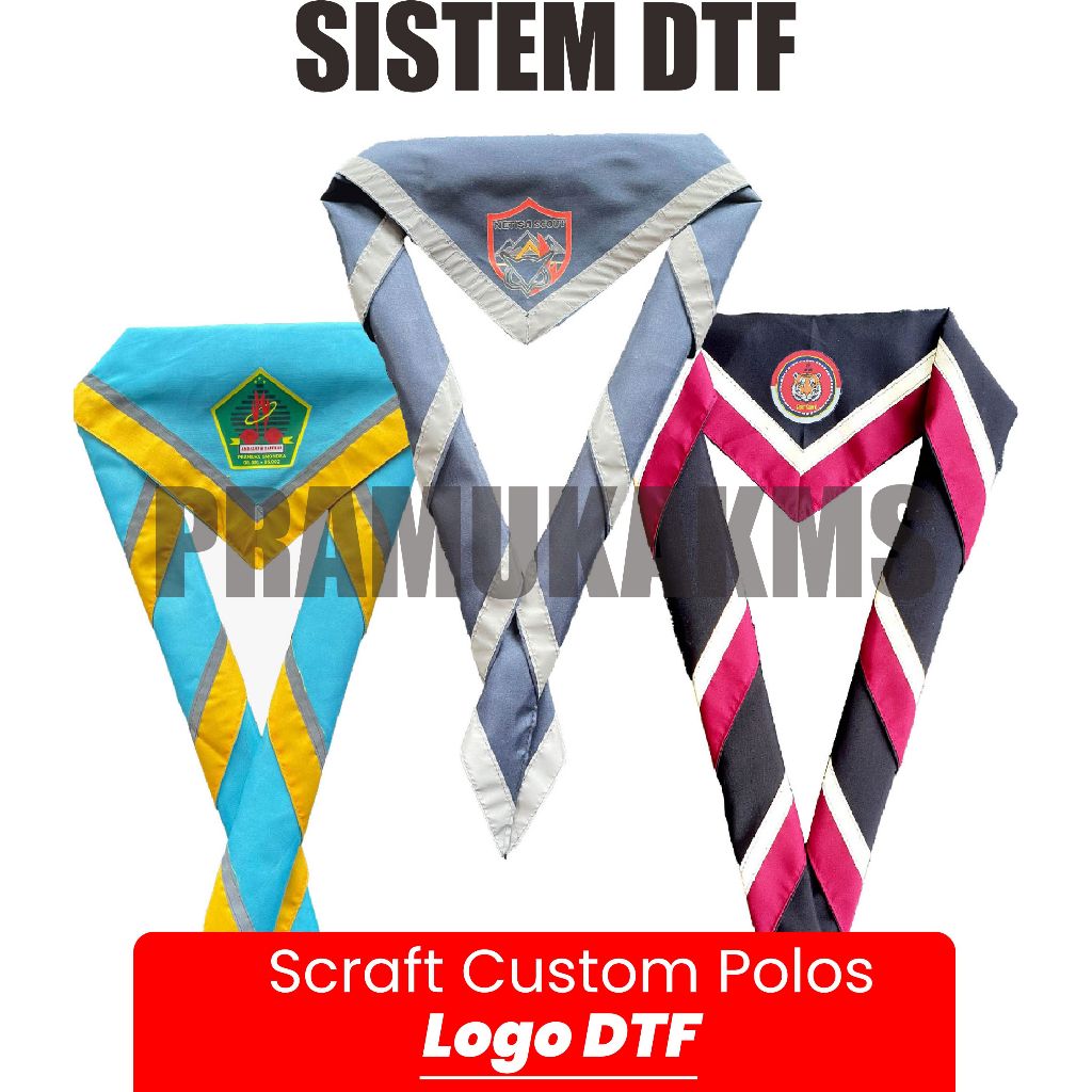 Jual Scarf pramuka custom Scraft Polos costum logo dtf minimal 20pcs ...