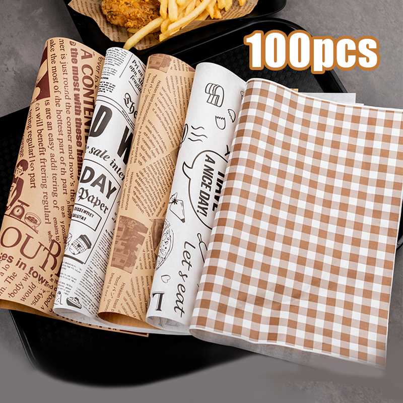 Jual 100pcs 38×28mm Food Wrapper Kertas Alas Roti Motif Catur Kertas ...