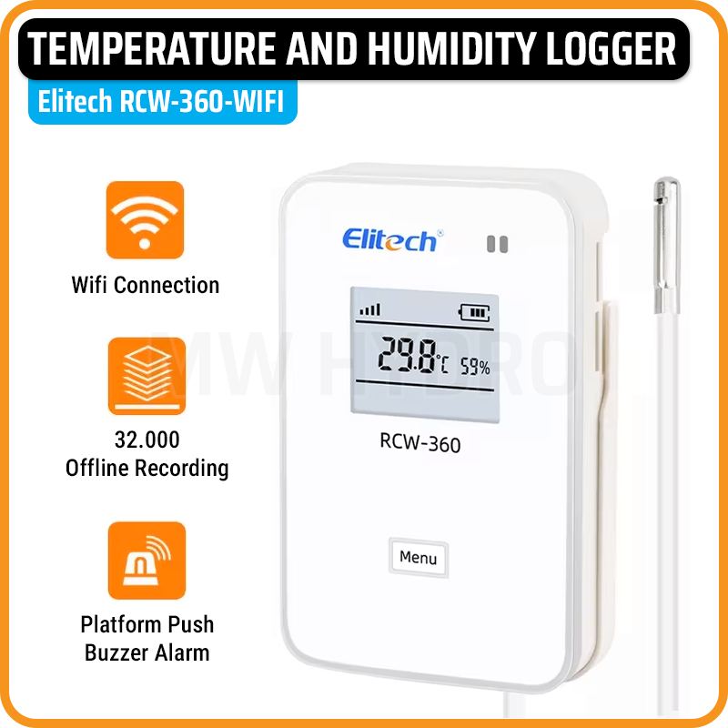 Jual ELITECH RCW-360 WIFI, Temperature & Humidity IOT Realtime Data Logger | Shopee Indonesia