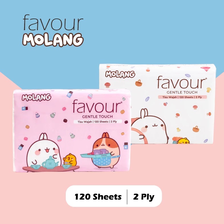 Jual Favour Molang Mini Facial Tissue 120 Sheets / Tisu Favour Molang ...