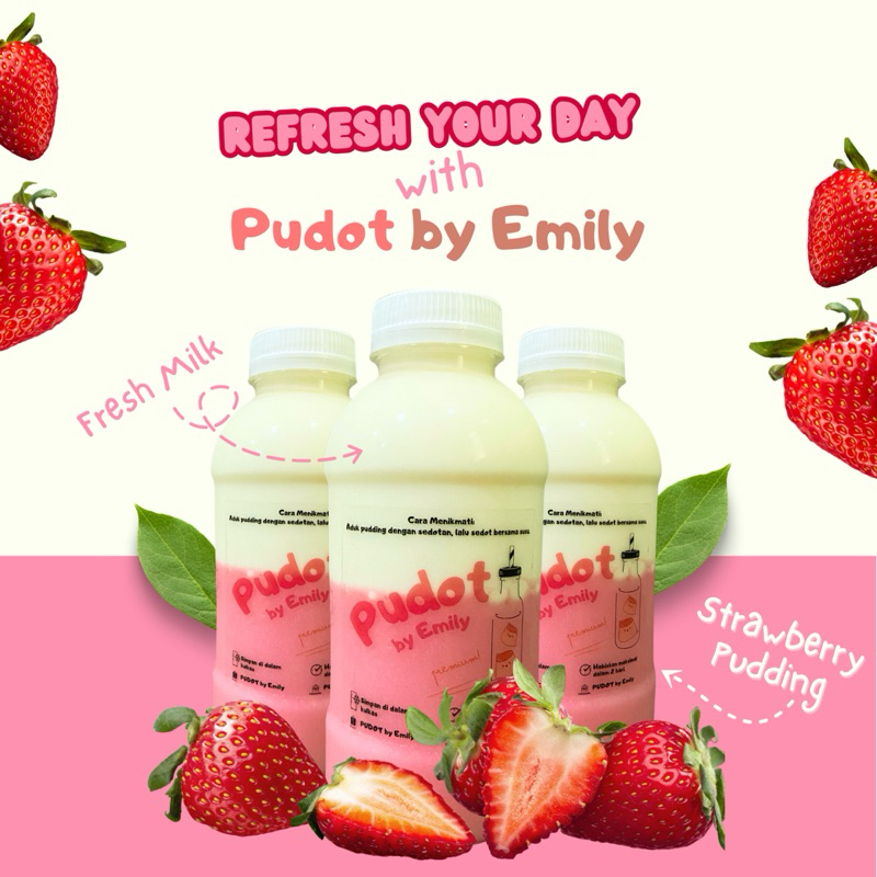 Jual PUDOT by Emily (Strawberry) | Minuman Puding Sedot Susu Segar ...