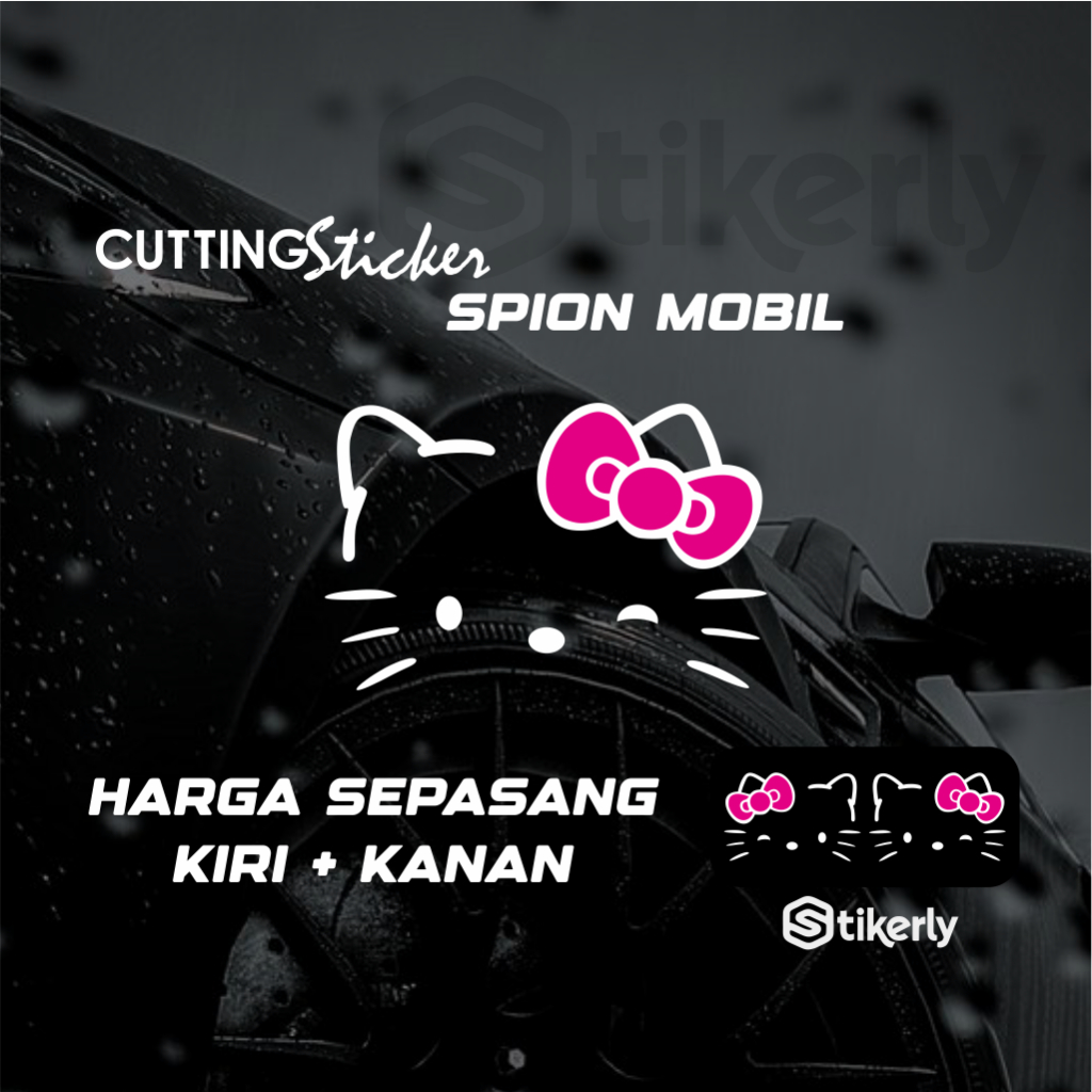 Jual Stiker Hello Kitty Cutting Sticker Spion Mobil Lucu Imut Stikerly ...