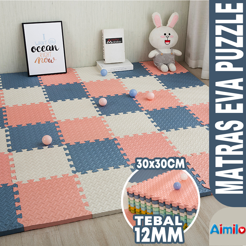 Jual Matras Evamat Tebal 12mm 30x30cm Matras Puzzle Karpet Puzzle Alas Lantai Playground Evamat ...