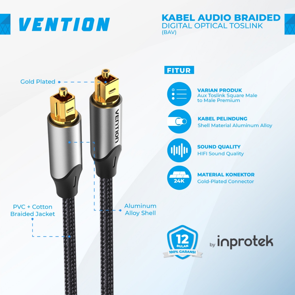 Jual Vention Kabel Audio Digital Optical Toslink Audio Optik | Shopee ...