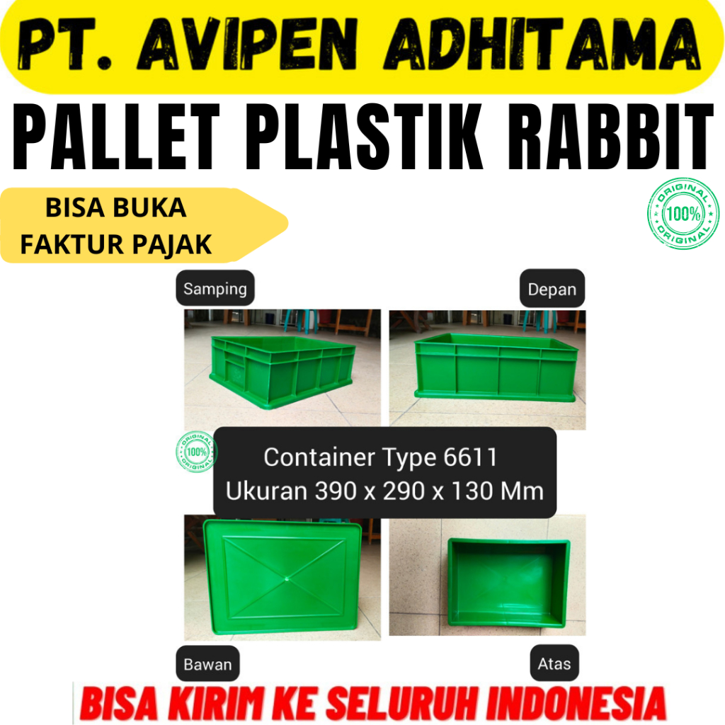 Jual Keranjang Plastik Rabbit Type 6611 Keranjang Industri Container ...