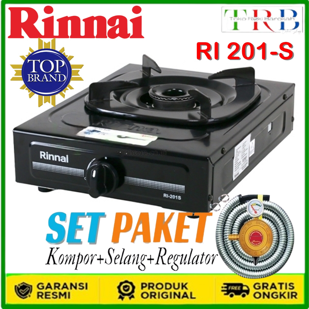 Jual [COD]Rinnai Kompor gas 1 Tungku RI-201 S +selang regulator SNI ...