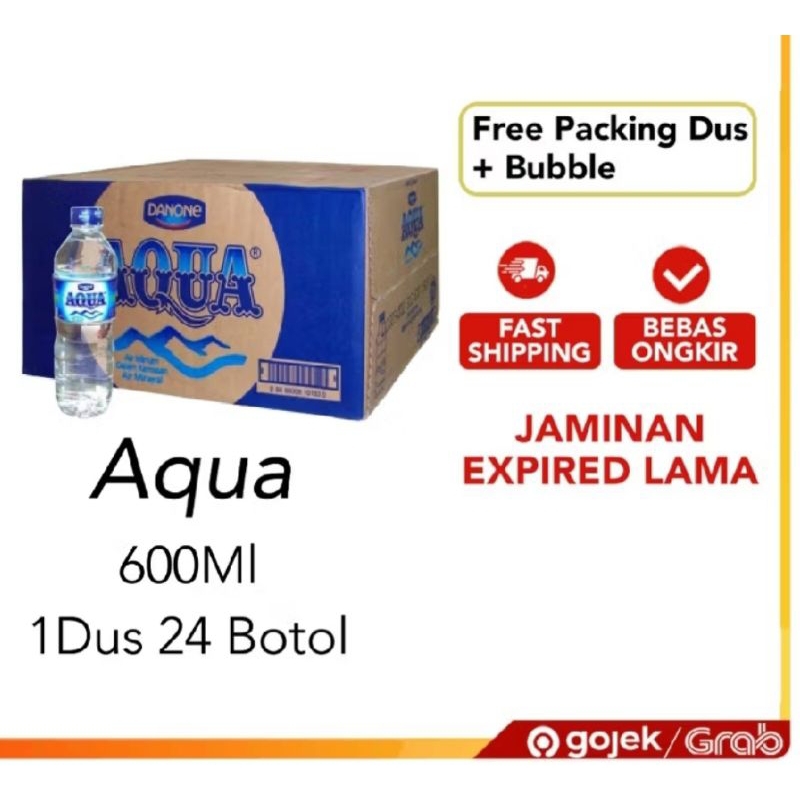 Jual aqua botol 1dus 600 ml 24 pcs | Shopee Indonesia
