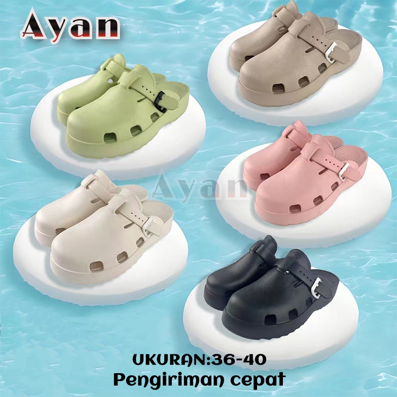 Jual Ayan 2025 Sandal Wanita Model Baim CLOG Sandal Jelly Wanita Terbaru | Sendal Wanita Empuk ...