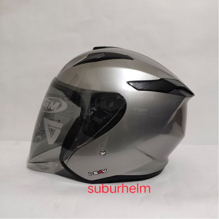 Jual HELM GM KING FIGHTER SOLID DARK GREY HALF FACE ORIGINAL | Shopee ...