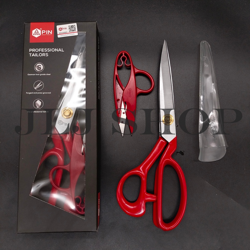 Jual gunting pin potong bahan kain (tailor) ukuran 9" (1094 MERAH ...