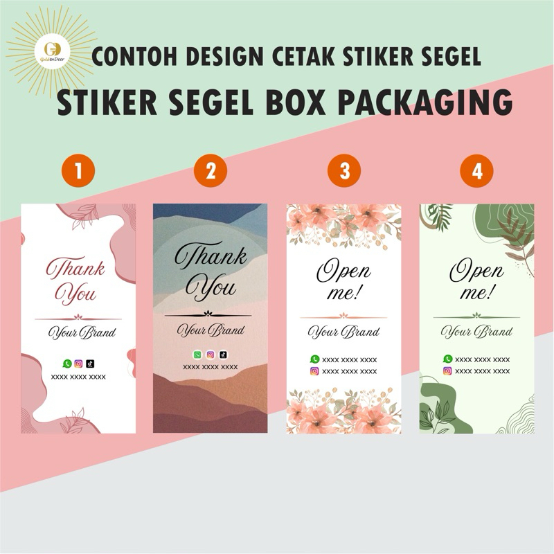 Jual Cetak Stiker Segel Box Packaging Custom/ Label Box Kemasan/ Stiker ...