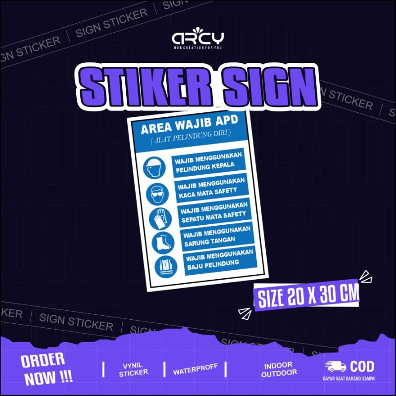 Jual Stiker Area Wajib APD | Shopee Indonesia