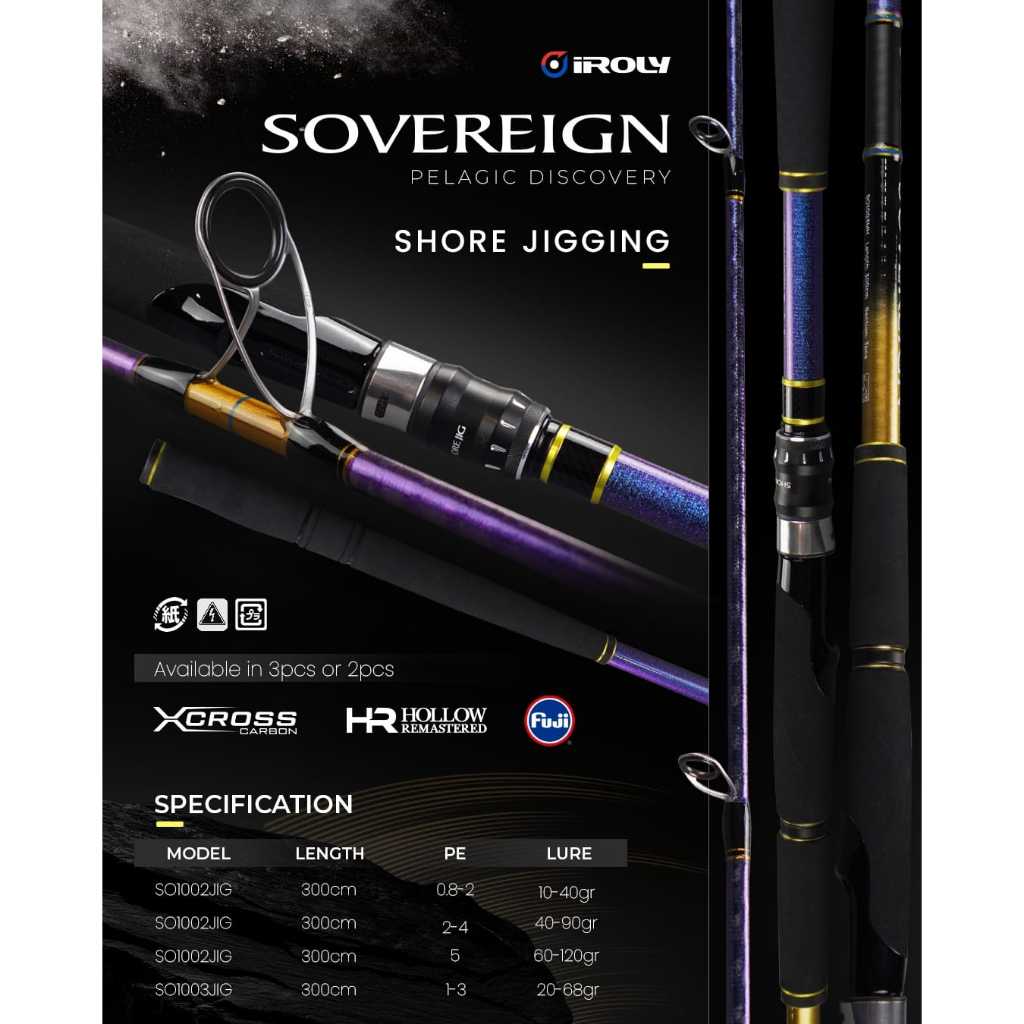 Jual Rod SPINNING IROLY SOVEREIGN SHORE JIGGING X-CROSS CARBON | Shopee ...