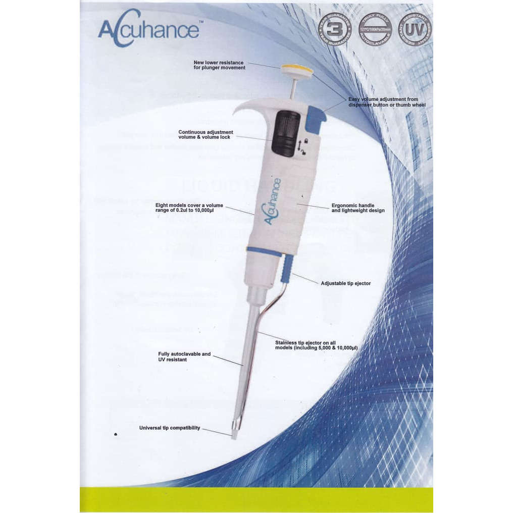 Jual Mikro Pipet / Micro Pipette Adjustable Vol. 10 – 100 UL ACC ...