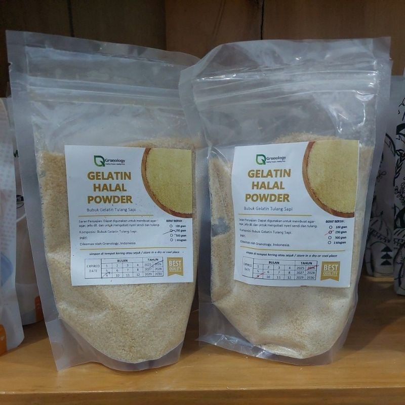 Jual Gelatin Halal Powder (Bubuk Gelatin Tulang Sapi) 250gr | Shopee ...