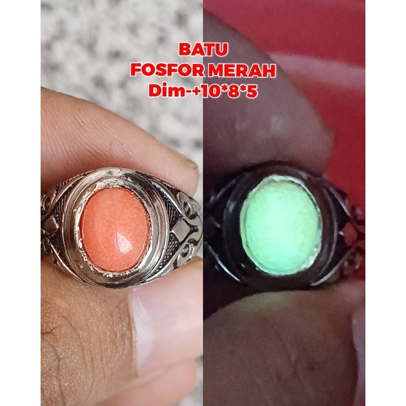 Jual BATU CINCIN FOSFOR MERAH MENYALA DALAM GELAP G4 | Shopee Indonesia