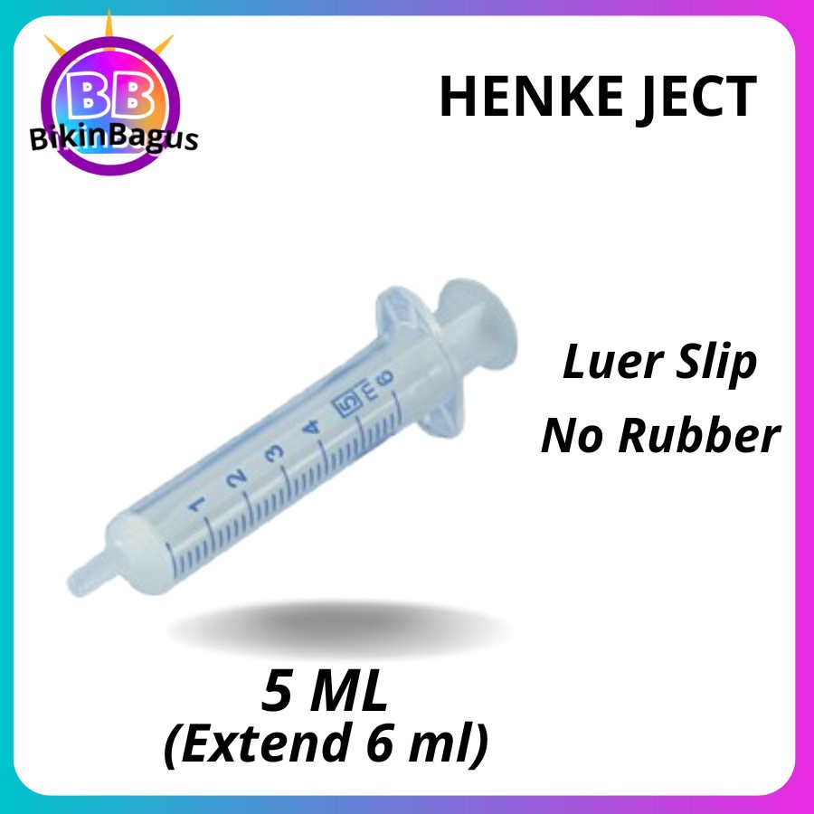 Jual Henke Ject Norm Ject 5 ml Suntikan Luer Slip Syringe | Shopee ...
