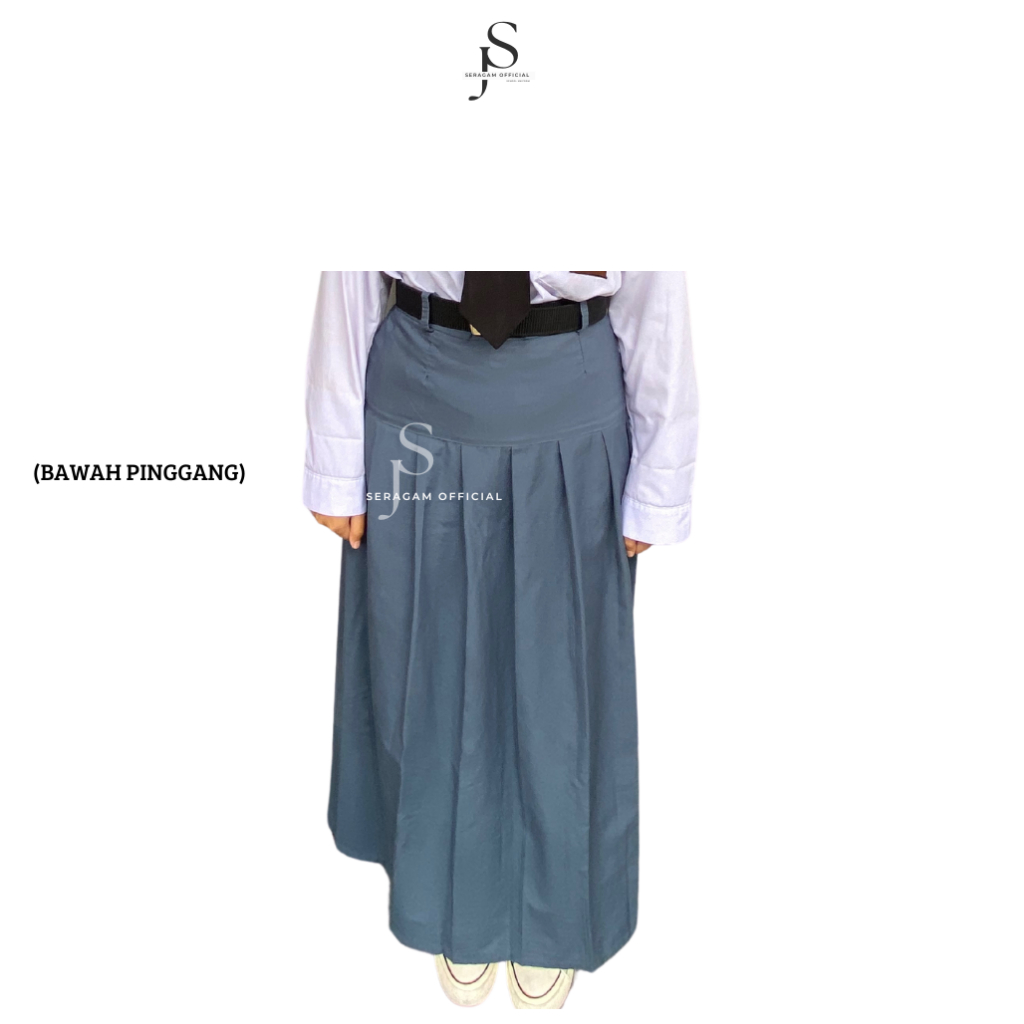 Jual Seragam SMA Rok Panjang Rempel Bawah Pinggang Abu - Seragam Sekolah - Rok Rempel - Rok SMA ...