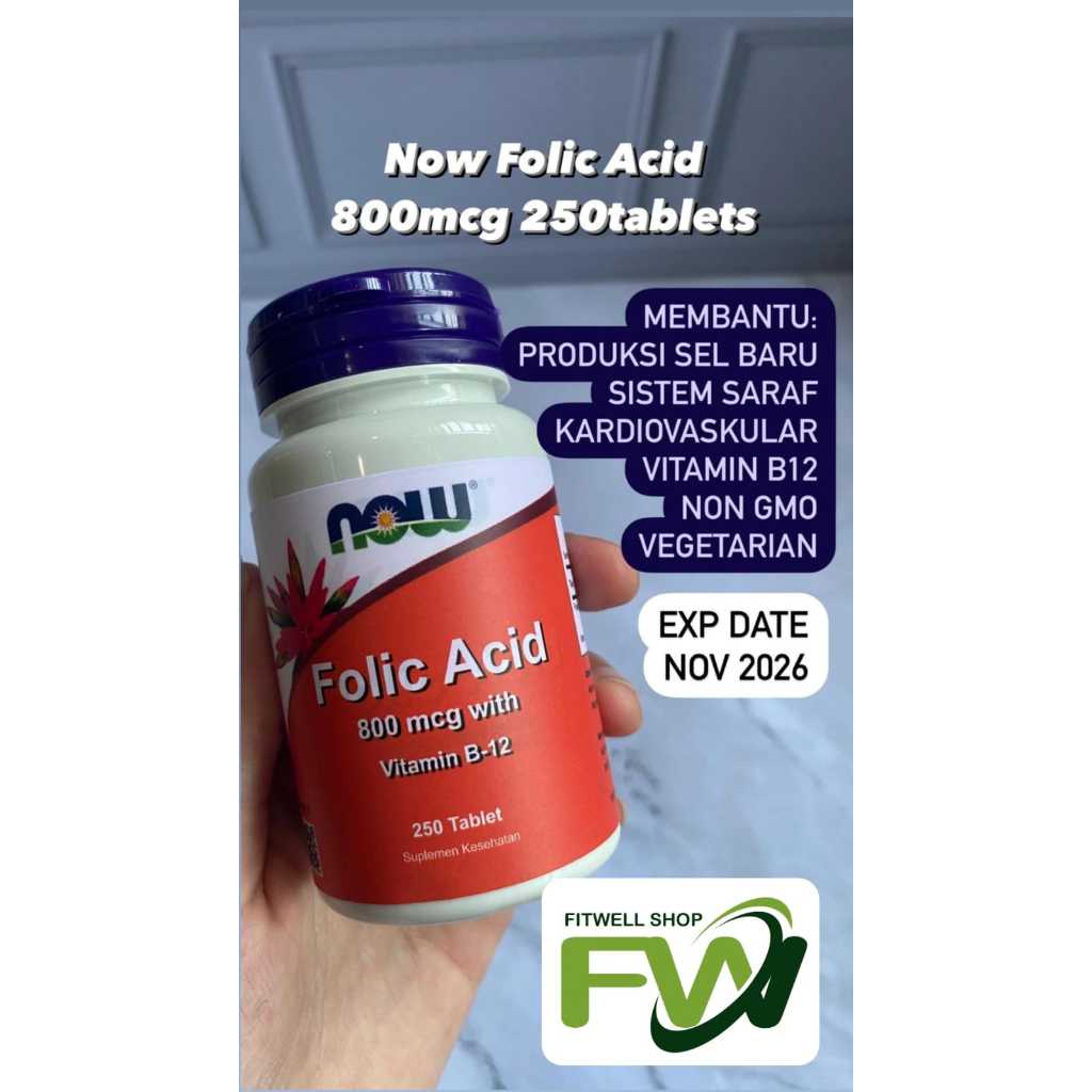 Jual Now Folic Acid 800 mcg with Vitamin B12 Tablets Anemia 250 tab ...