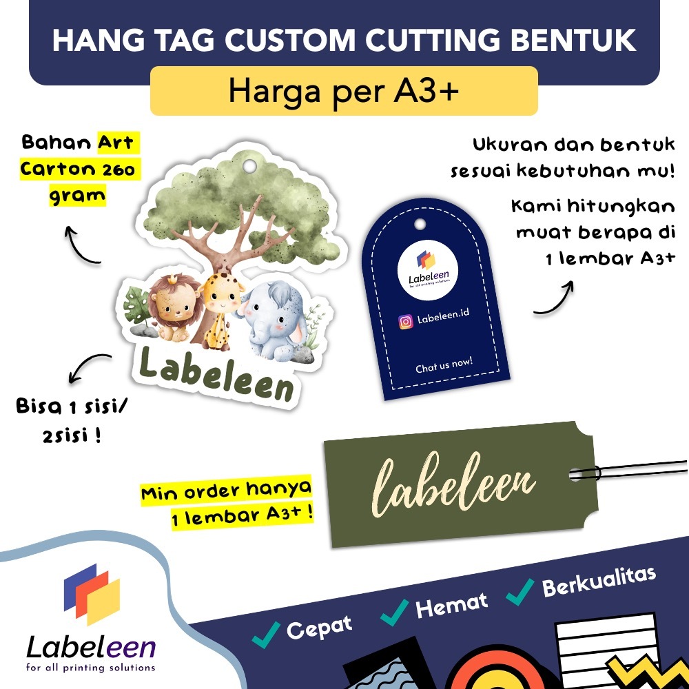 Jual Cetak Hang Tag Custom Cutting Bentuk - Label Hang Tag Baju Murah ...