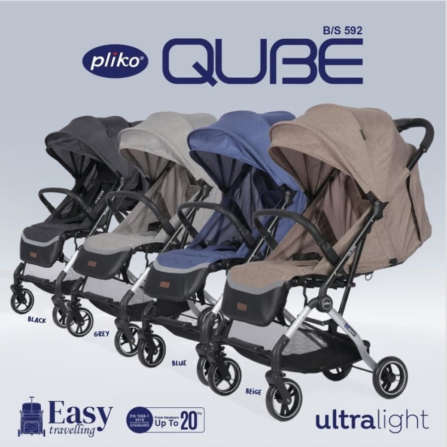 Jual Stroller Pliko QUBE PK-592 | Stroller bayi Cabin Size | Stroller ...