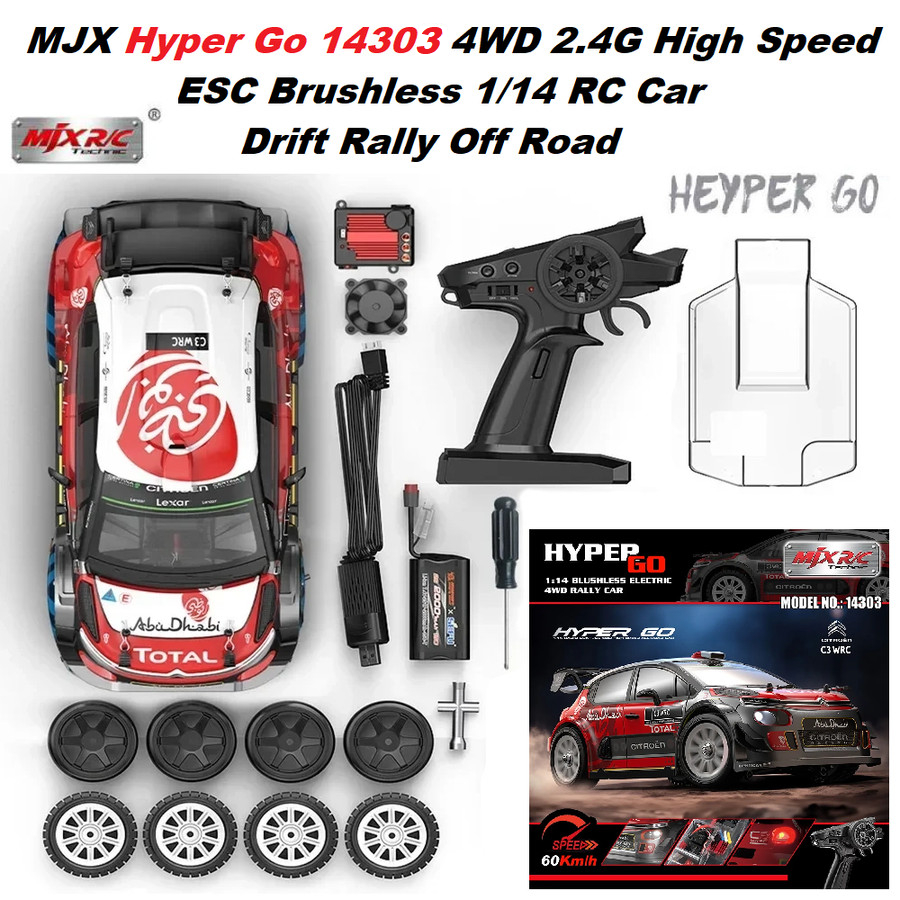 Jual MJX Hyper Go 14303 4WD 2.4G High Speed ESC Brushless 1/14 RC Car Drift Rally Off-Road ...