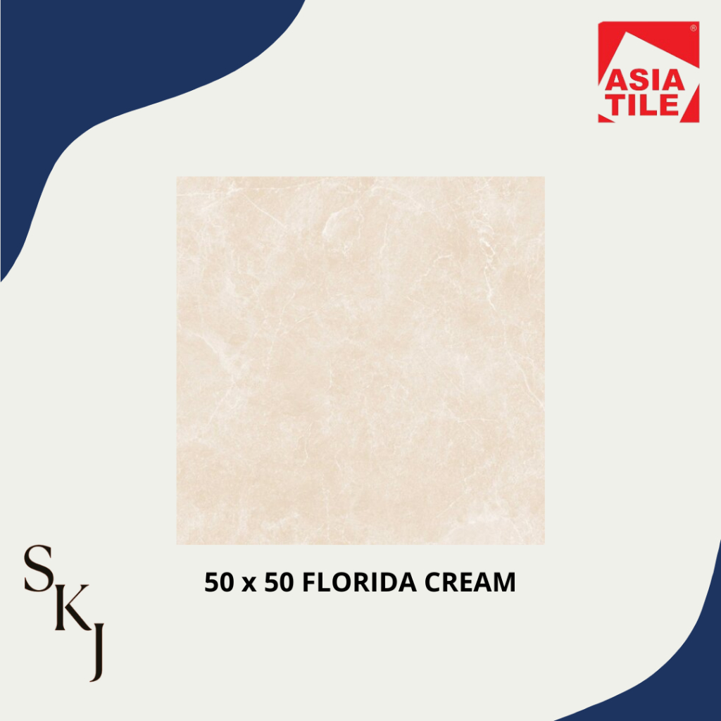 Jual Keramik Asia Tile Florida Cream 50x50 cm Kw 1 | Shopee Indonesia