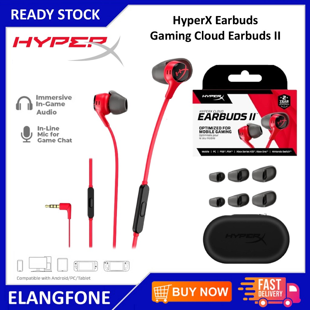 Jual HyperX Earbuds Gaming Cloud Earbuds II With Mic | Shopee Indonesia