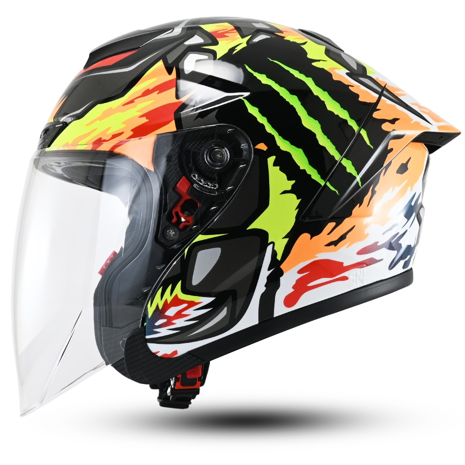 Jual Helm Cowok Keren 2024 Half Face Jitsu J-Strike Motif Element ...