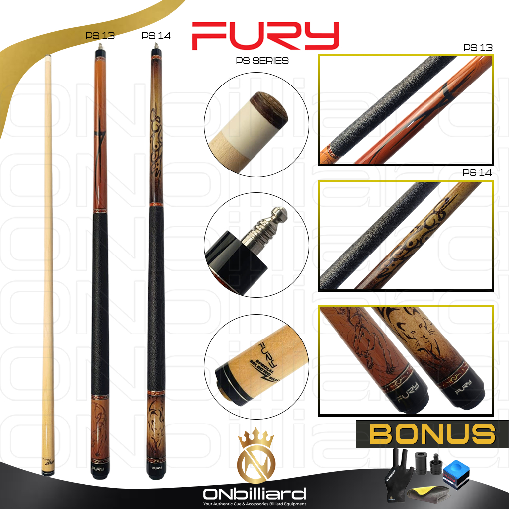 Jual Stick Billiard Fury PS Series PS-13 PS-14 Cue / Stik Billiar Fury ...